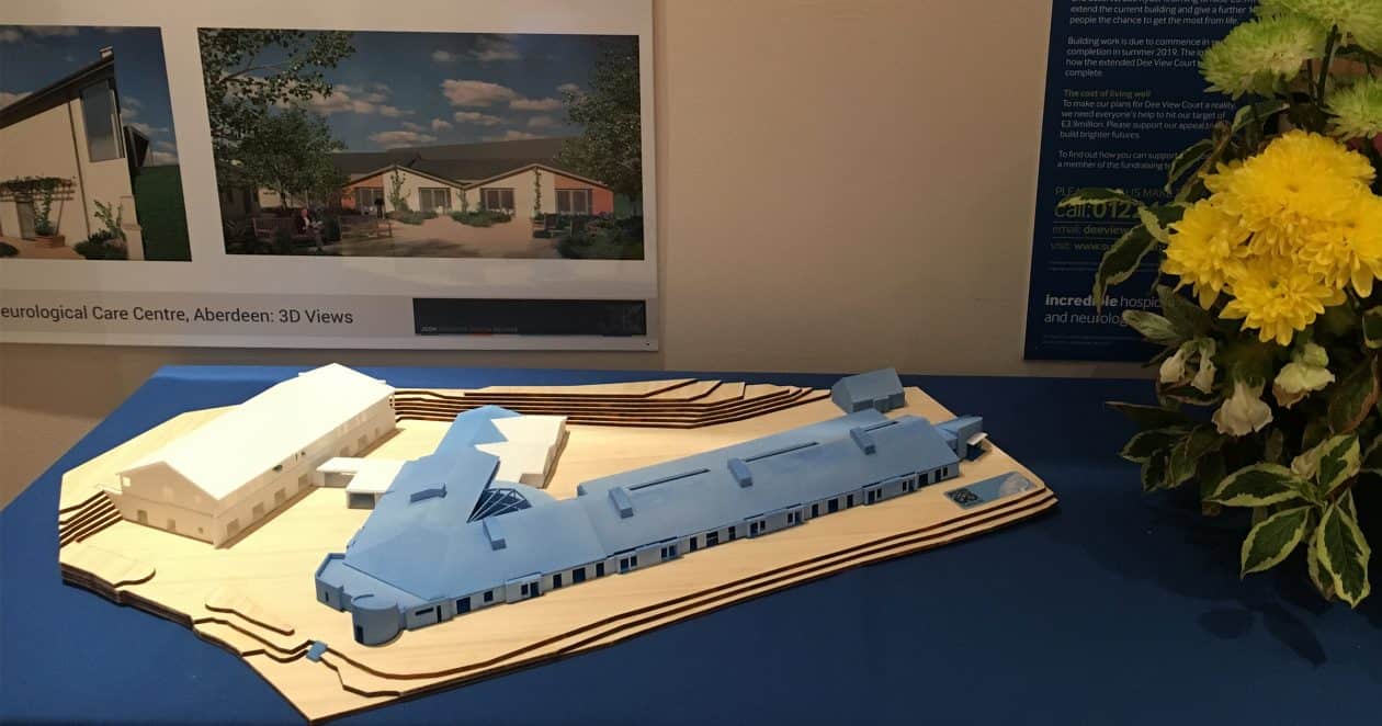 Scale model of Dee View Court for Sue Ryder • Celtic3d