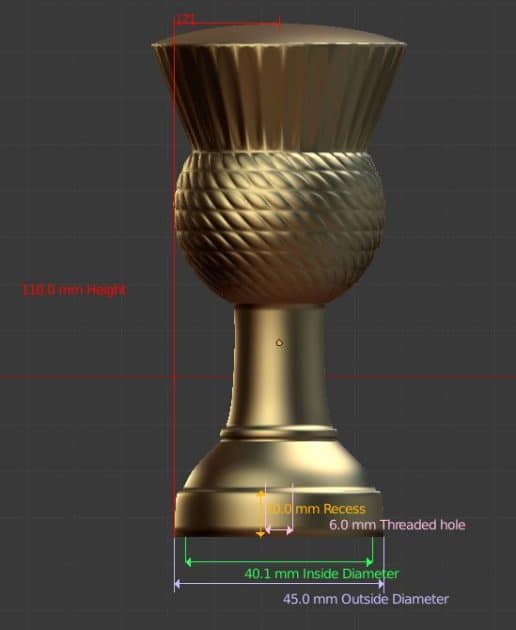 Print-It-Yourself: Thistle flag pole finial • Celtic3d